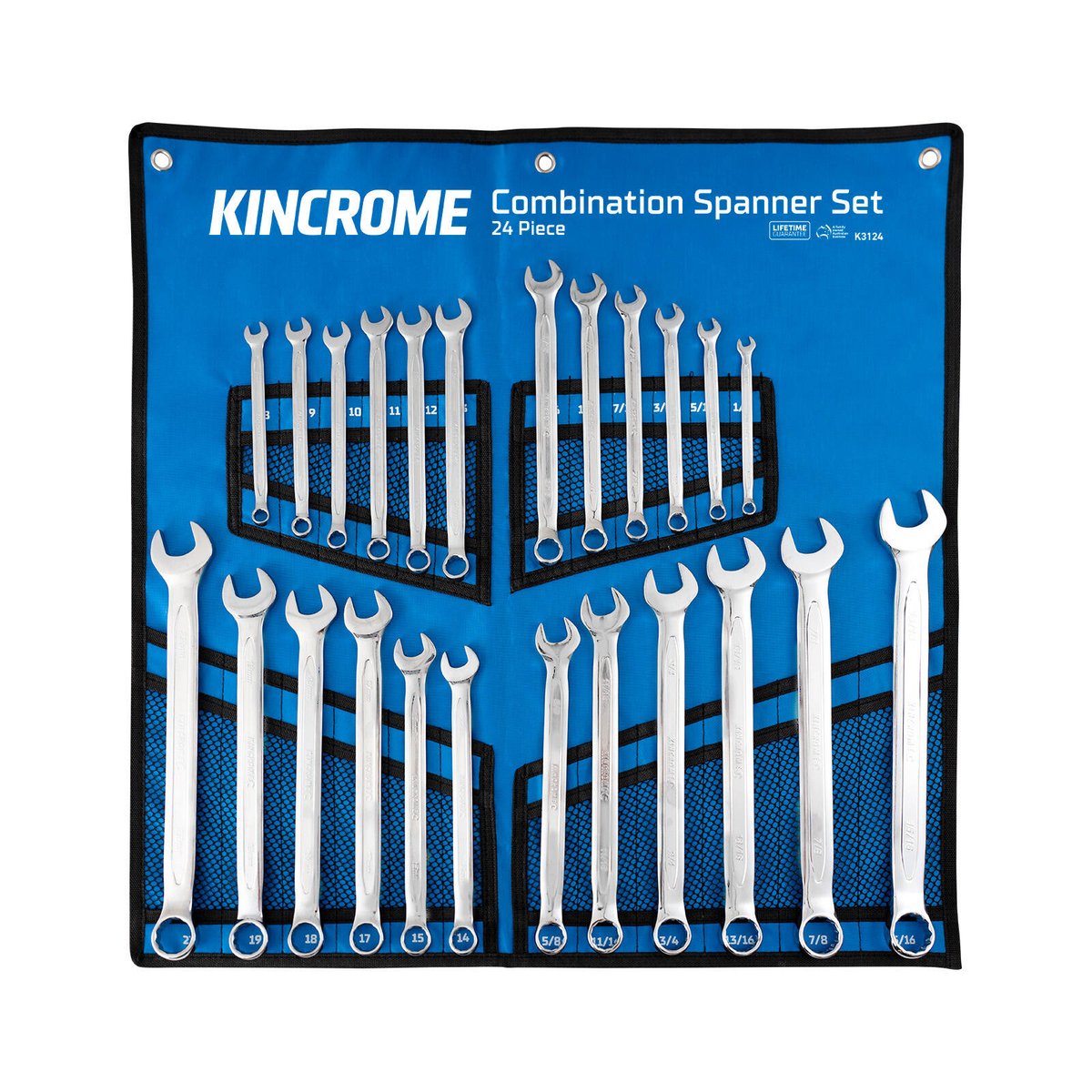 Kincrome 24 Piece Metric / Imperial Combination Spanner Set - Bunnings ...