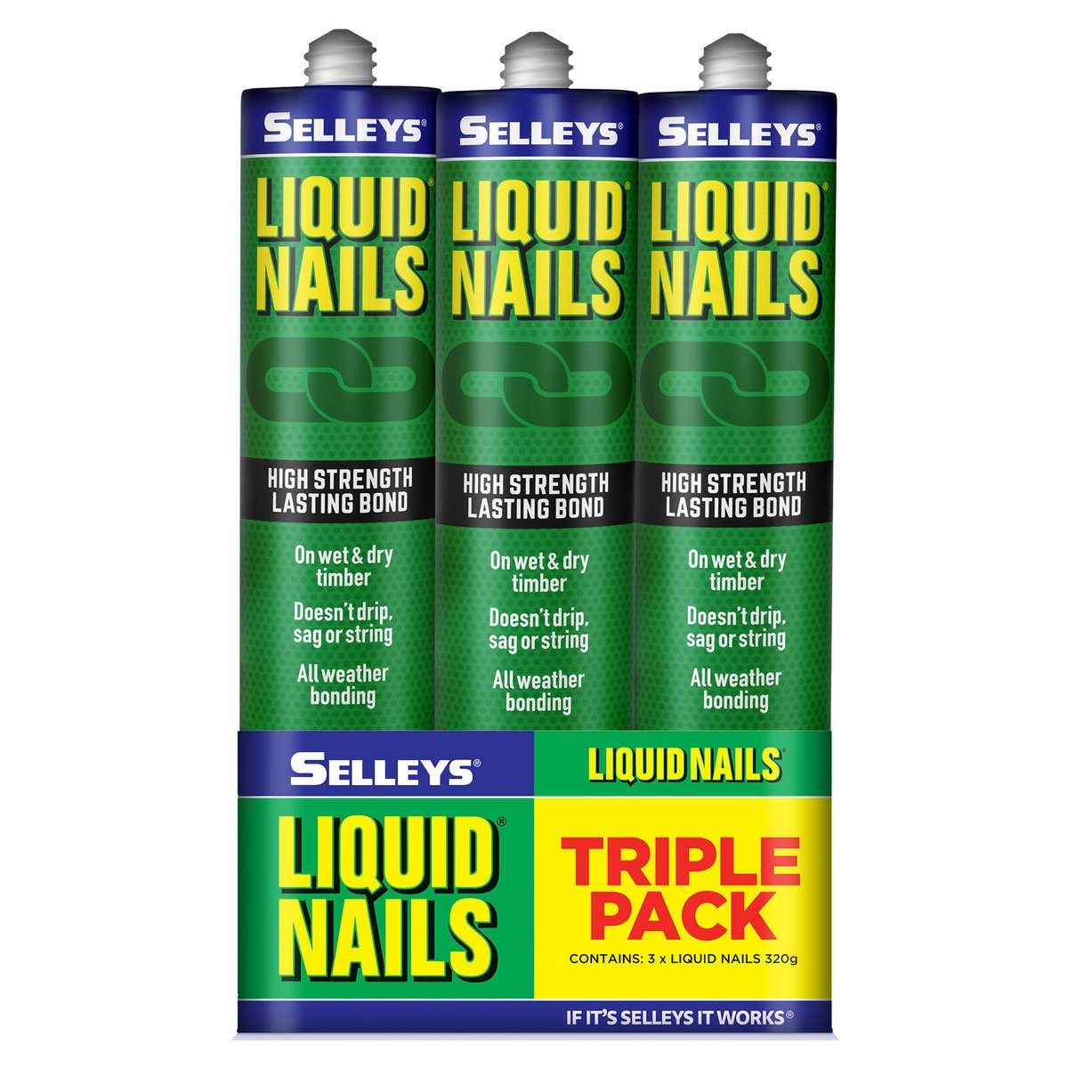 Selleys 320g Liquid Nails Construction Adhesive - 3 Pack - Bunnings ...