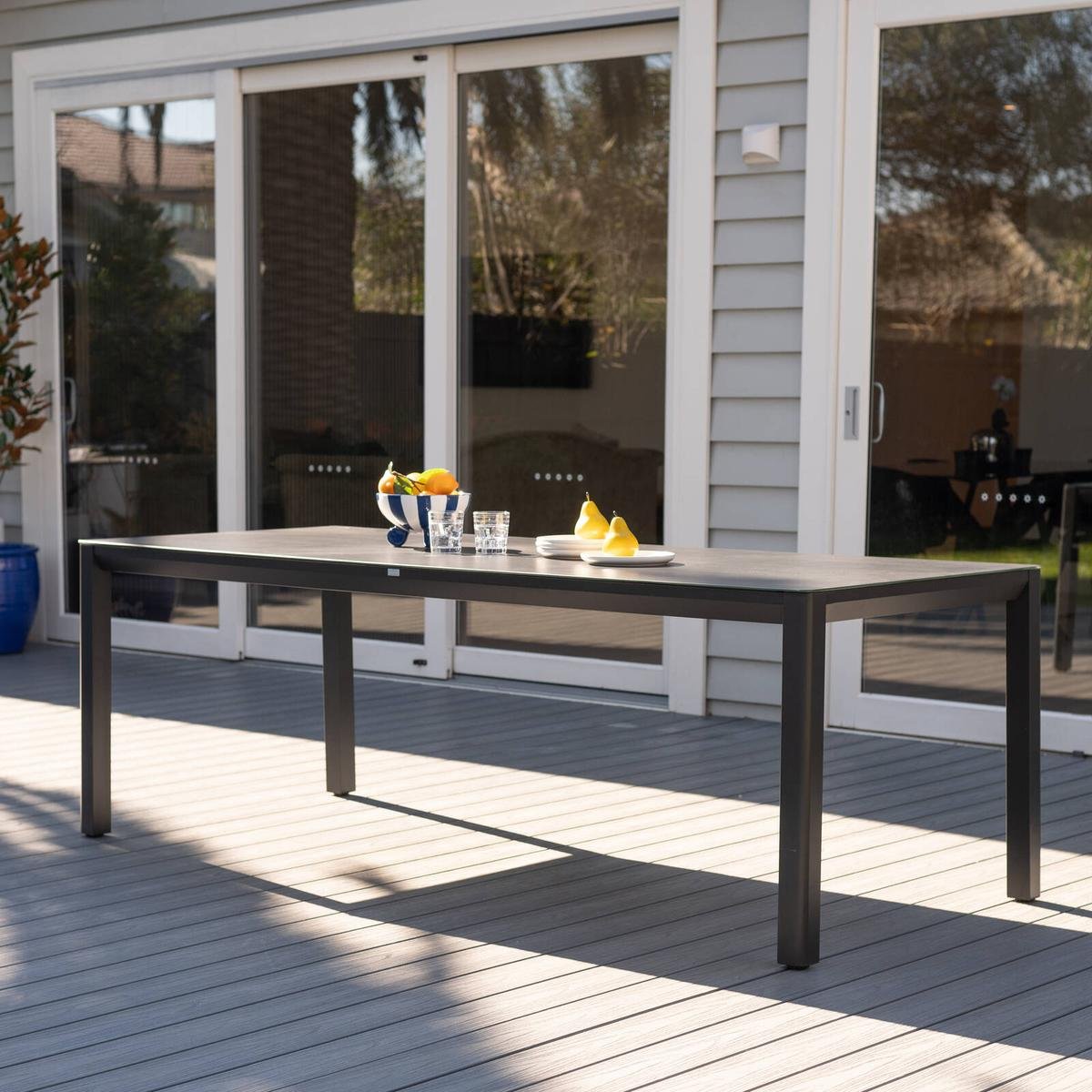 Mimosa Cordoba Aluminium Dining Table Charcoal - Bunnings Australia