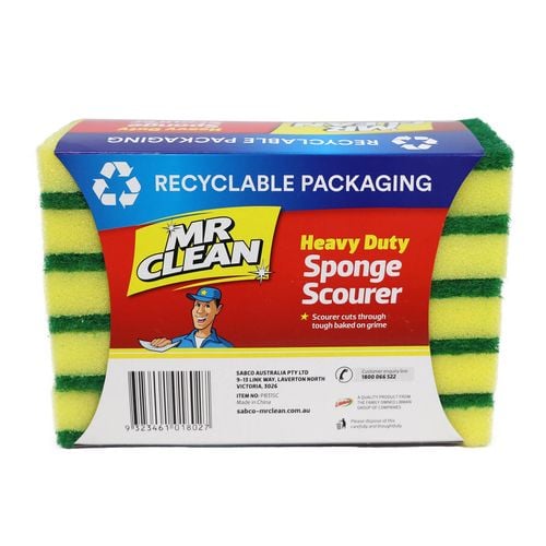 Mr Clean Sponge Scourer - 10 Pack - Bunnings New Zealand