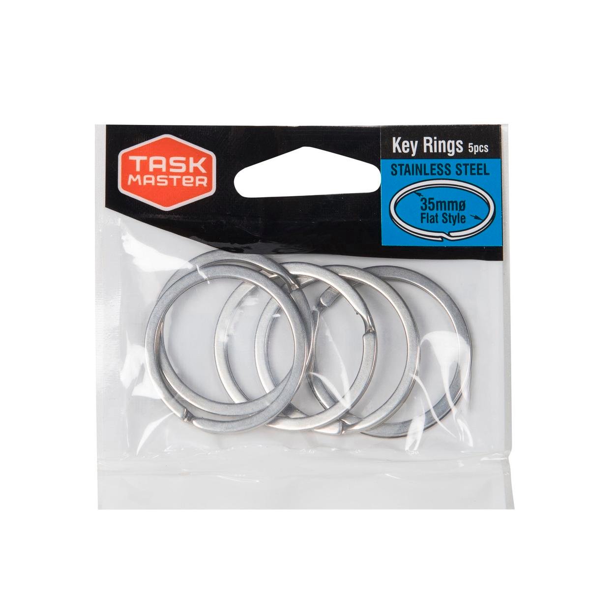 Taskmaster 35mm Stainless Steel Key Ring - 5 Pack - Bunnings New Zealand