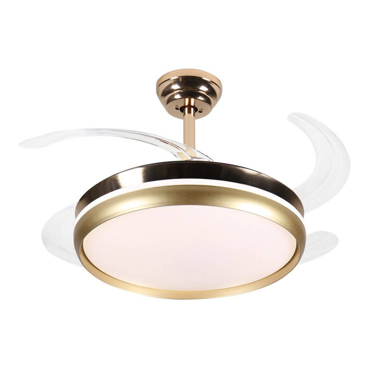 Windora Solene 42" Satin Gold Retractable Blade DC Ceiling Fan w/ 3CCT ...