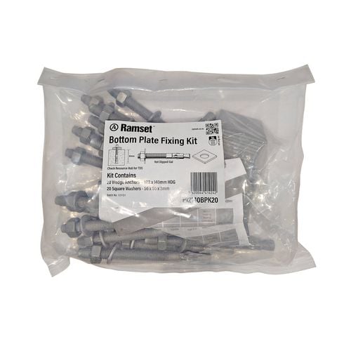 Ramset Bottom Plate Fixing Kit M12x140mm Galvanised 20pk - Bunnings New ...