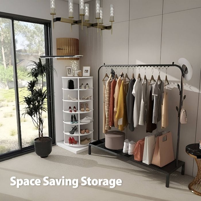 Lauft 6 Tier 360 Swivel Rotating Shoe Rack Tower Book Storage Display ...