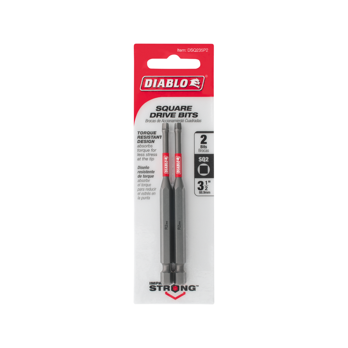 Diablo 90mm SQ2 Power Bit - 2 Pack - Bunnings Australia