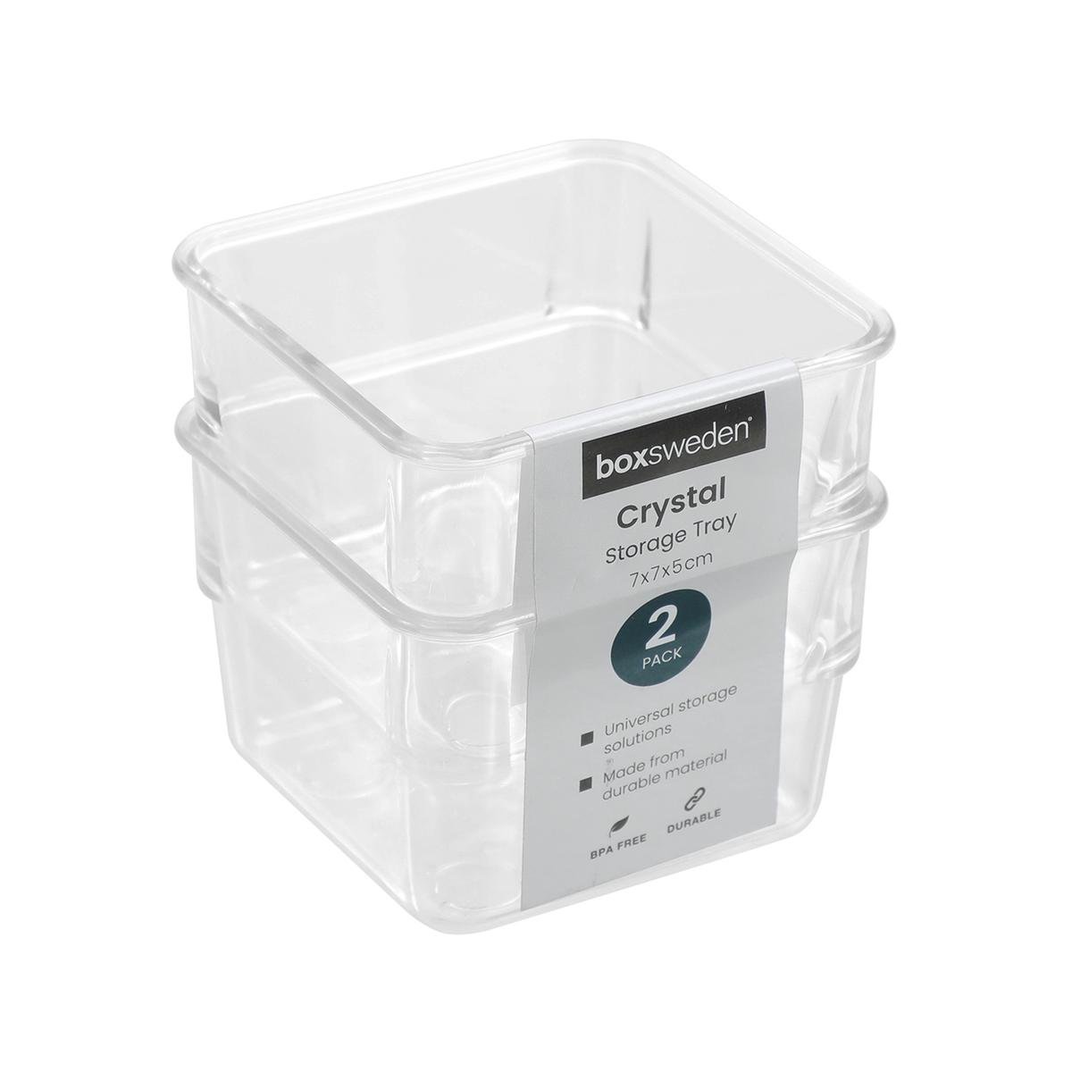 Boxsweden 7.5 x 5.5cm Crystal Mini Storage Tray - 2 Pack - Bunnings ...