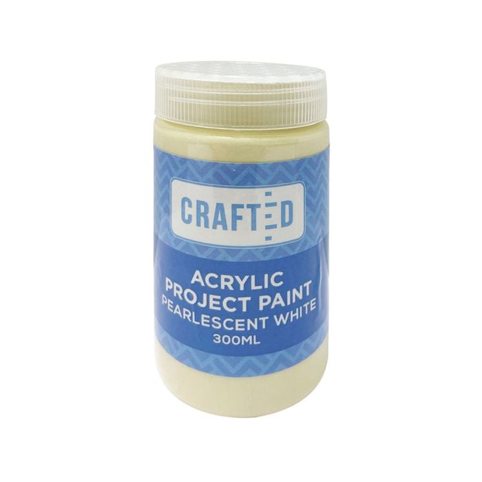Crafted 300ml White Pearlescent Project Paint - Bunnings Australia