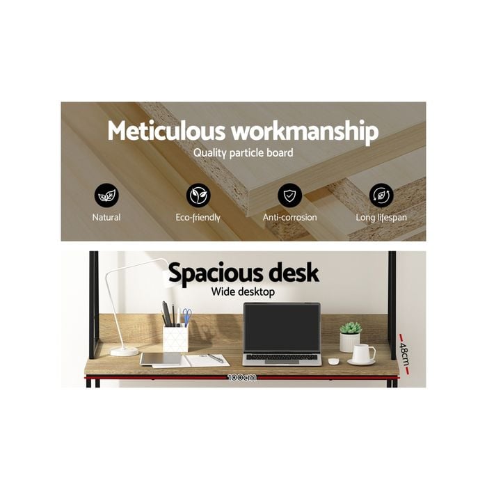 Artiss Computer Desk with Shelf 100cm - Bunnings Australia