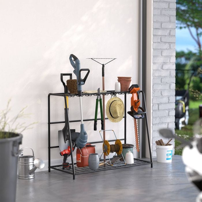 Handy Black Freestanding Multi-Purpose Storage Rack - Bunnings Australia