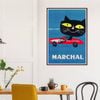 Galrie Marchal Cat Spark Plug Vintage Advertising Poster by Jean Colin ...