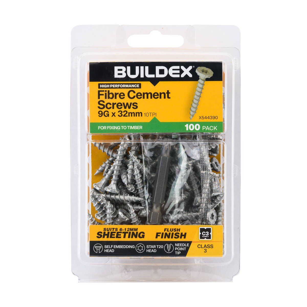 Buildex 9G x 32mm Class 3 Fibre Cement Screws - 100 Pack - Bunnings ...