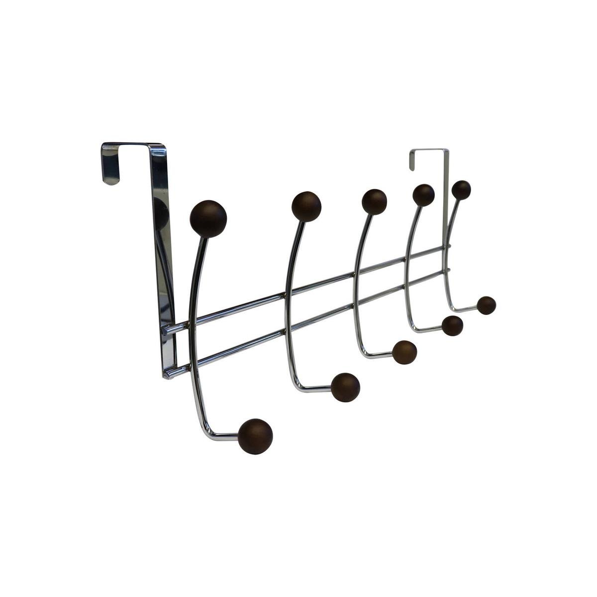 Adoored 10 Hook Satin Chrome Over-The-Door Ball Deco Hook Rack ...