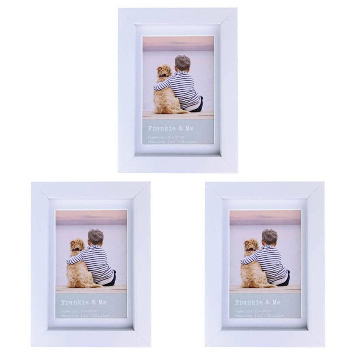 3PK Frankie & Me Wooden Border 4x6'' Picture Frame Home/Office Photo ...