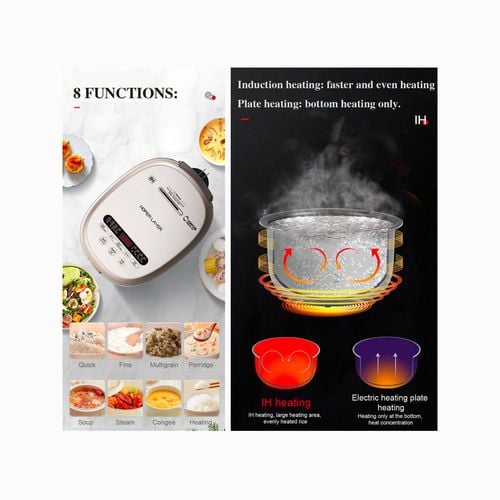 Hoper Layer 4L Electric Rice Cooker IH Heating Zero Coating Non-stick ...