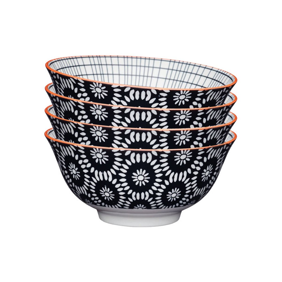 4PK Mikasa Does it All Glazed Bowl 15.7cm - Black Tile - Bunnings Australia