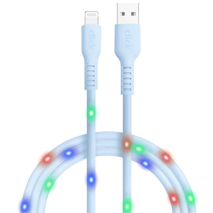 Click Light Up Flowing USB-A to Lightning (MFI) - Bunnings Australia