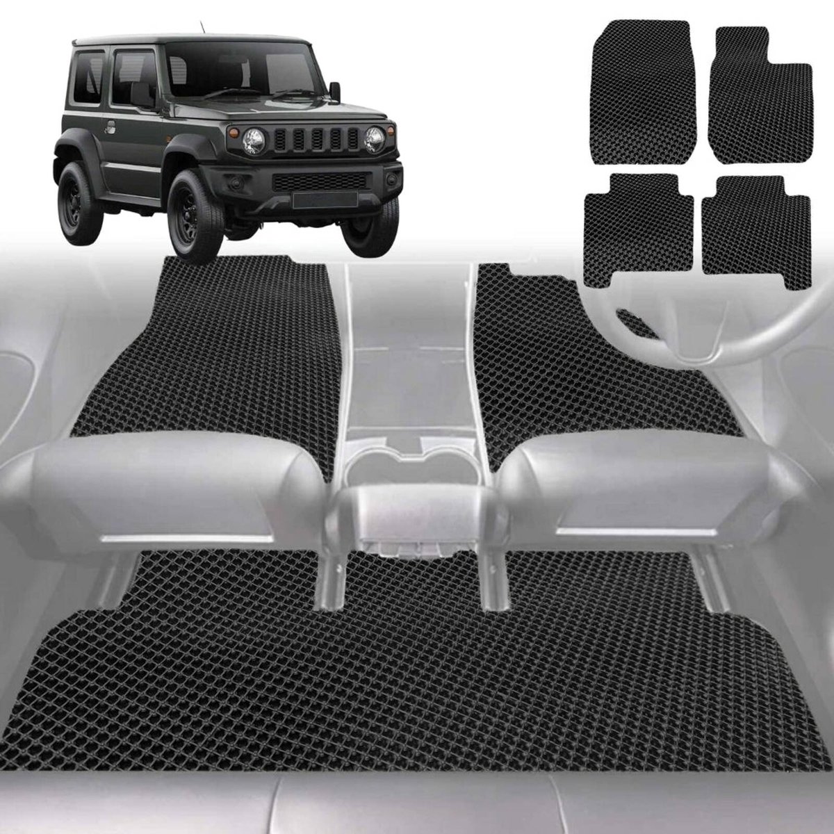 6D Diamond Car Floor Mats for Suzuki Jimny 2018-Current Manual-Full Set ...