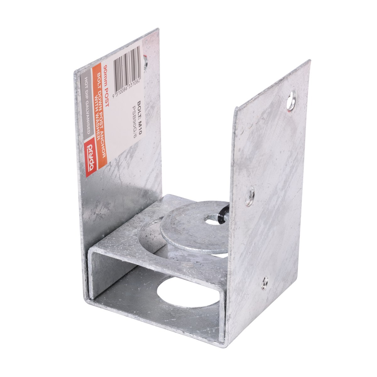 Pryda 90mm M10 Bolt Down w Washer Post Anchor - Bunnings Australia