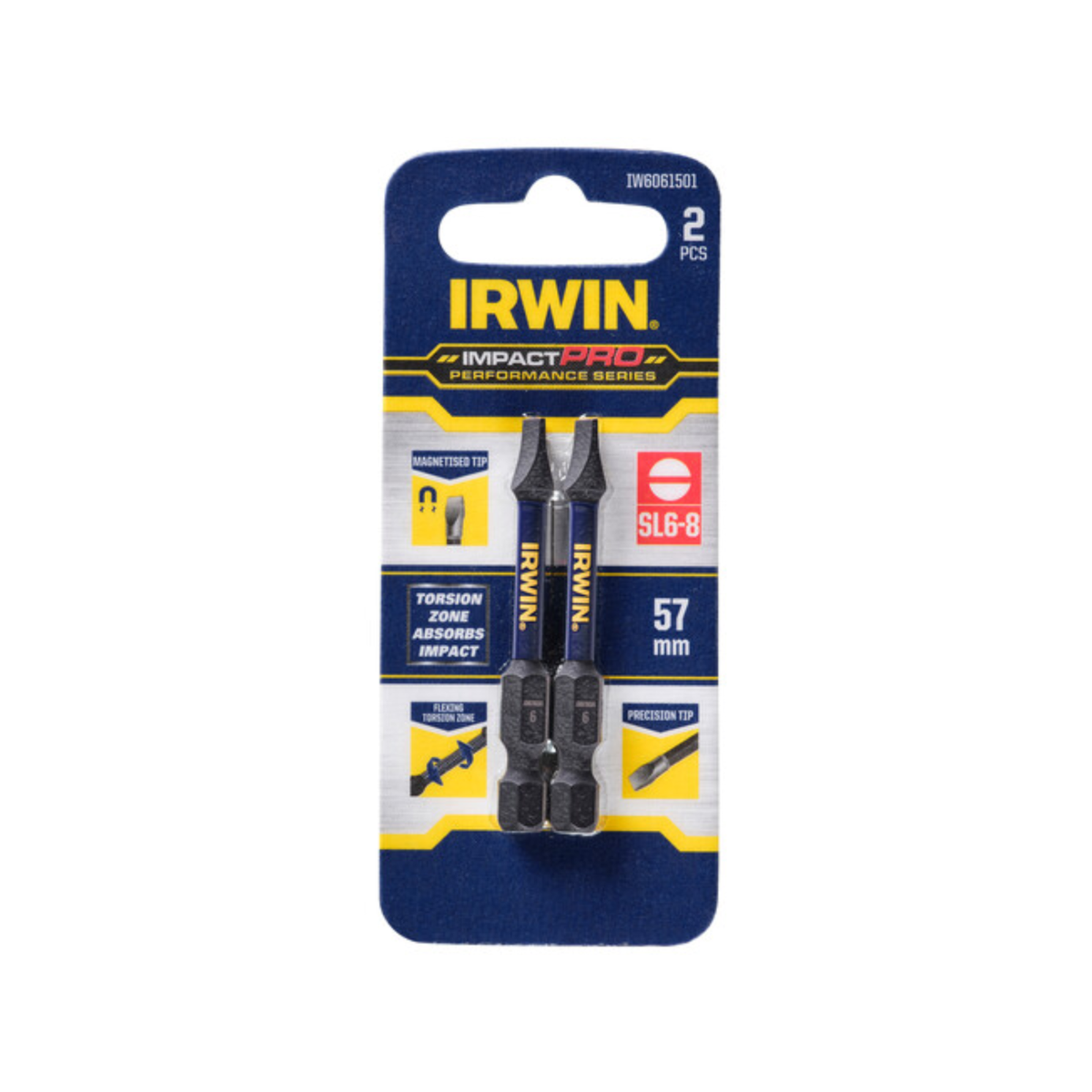 Irwin Impact Pro Performance 57mm SL6-8 - 2 Pack - Bunnings Australia