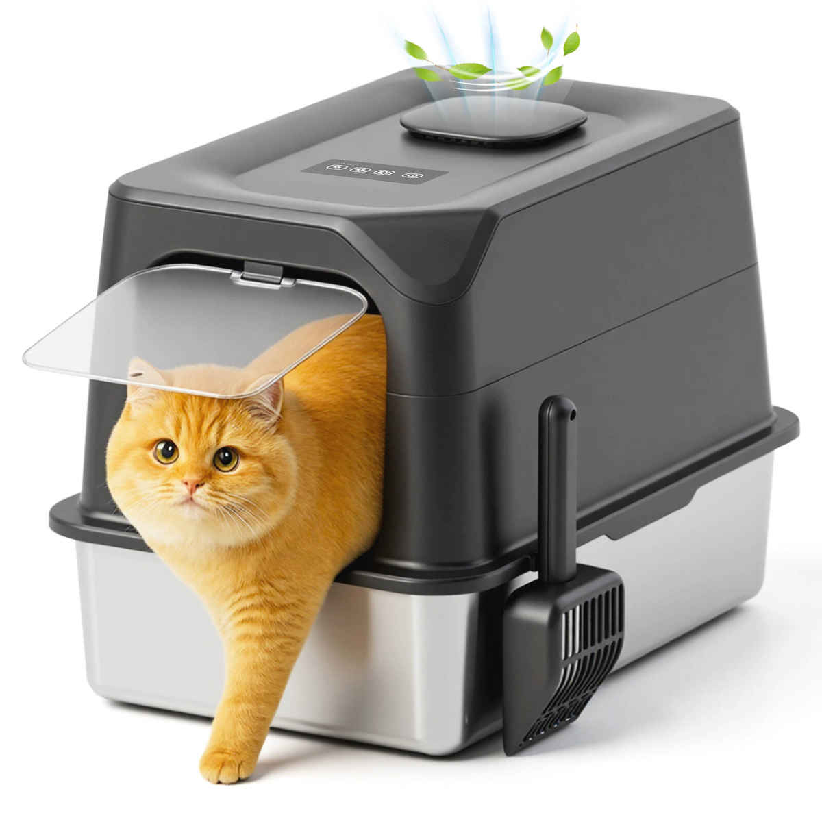 Advwin Stainless Steel Cat Litter Box Plasma Deodorizing Infrared ...