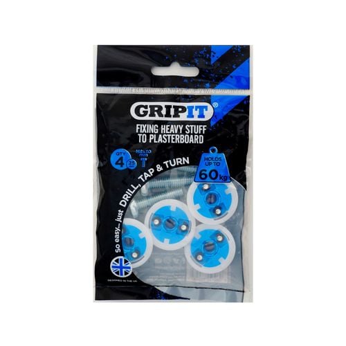 GripIt 25mm Blue Plasterboard Fixing - 4 Pack - Bunnings Australia