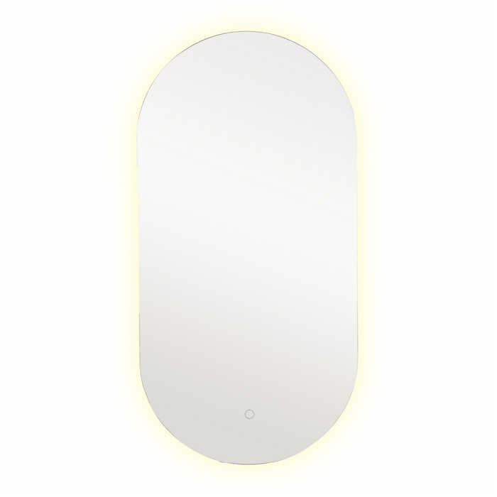 Barelli 900 x 450mm Frameless Pill Shape Rear Lit LED Mirror - Bunnings ...