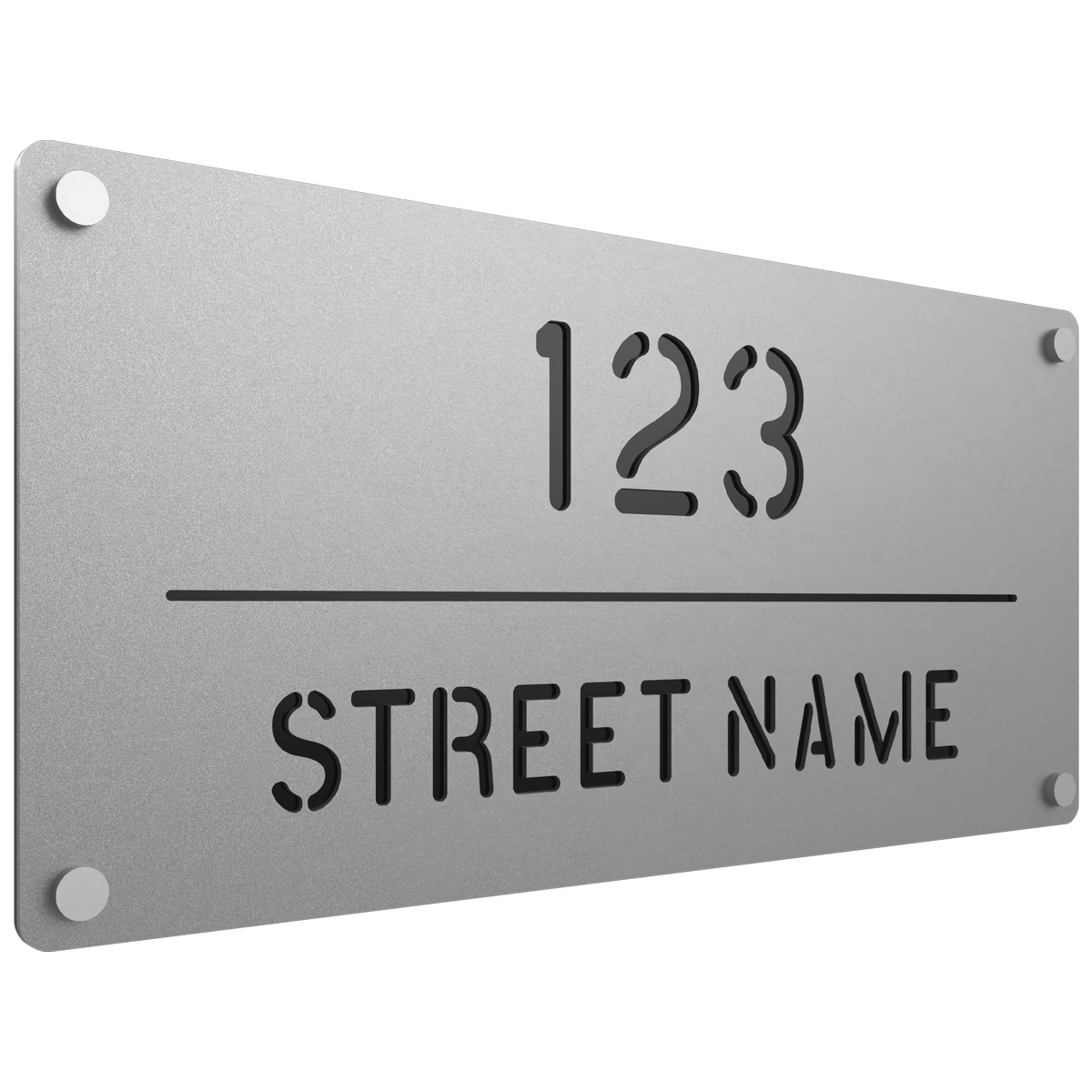 ProtectorAl 580 x 280mm Silver Matt ACM Cut Through Custom House Sign ...