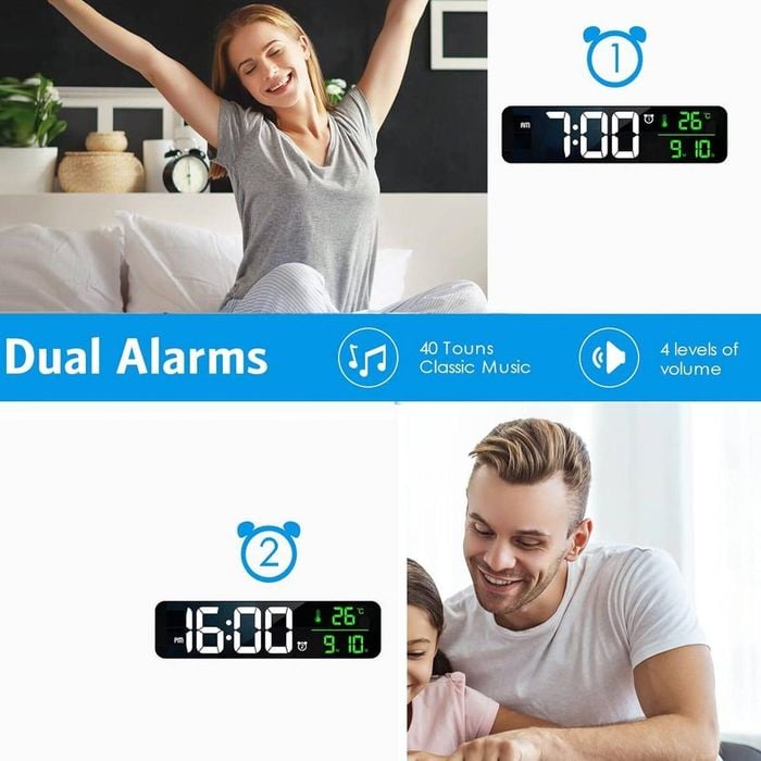 Digital Wall Clock Large LED Display - Bunnings Australia