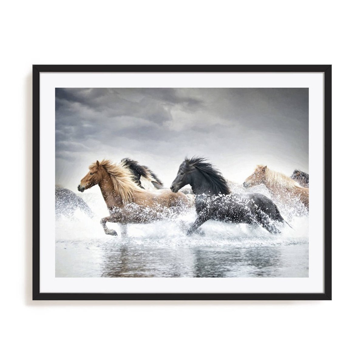 Artey | Horse Run V - Framed Print - Black Frame - 60 x 75cm - Bunnings ...