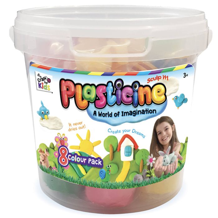 Craft For Kids Plasticine Fun Bucket - 8 Colour Pack - Bunnings Australia