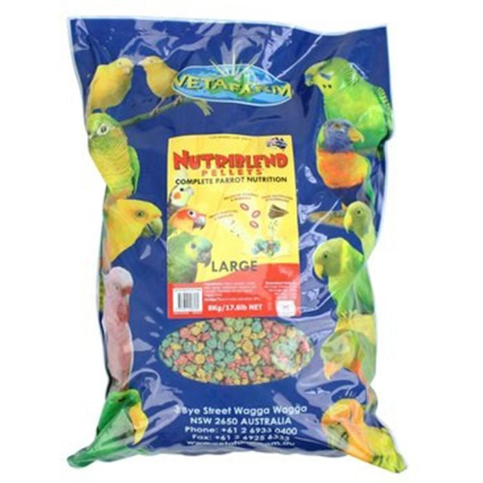 Vetafarm Nutriblend Pellets for Large Exotic Parrots Bird Food 8kg ...