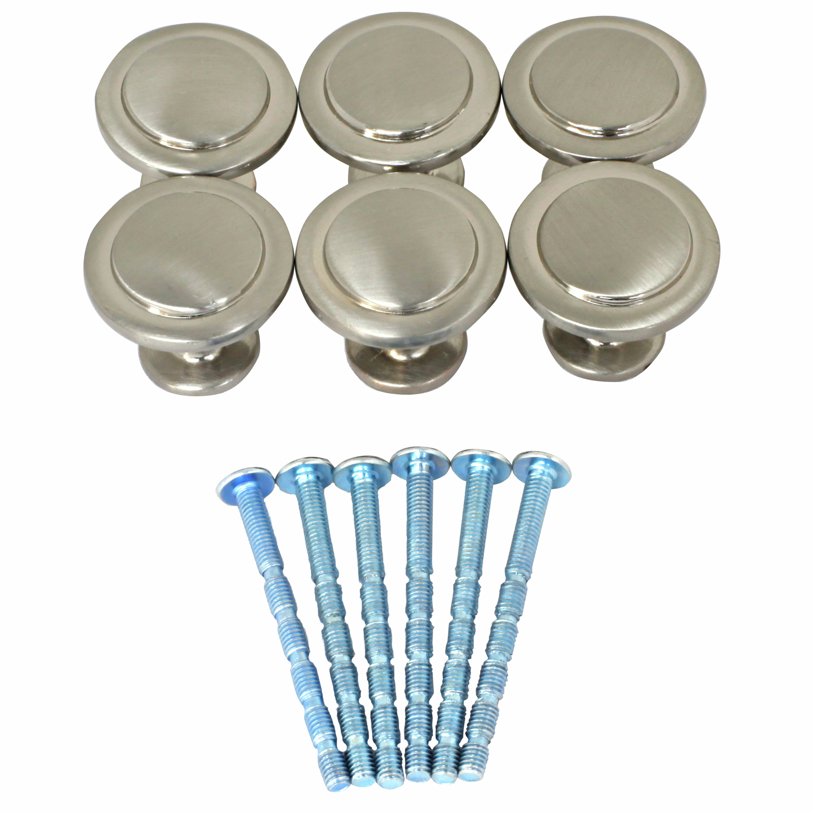 Ikonic Brushed Nickel Cupboard Knob Set 6 Piece Bunnings Australia