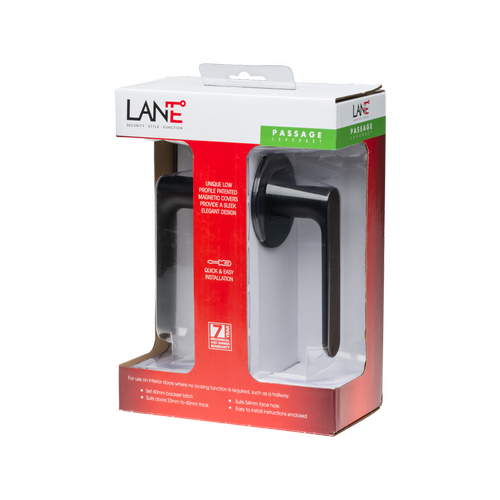 Lane Alana Matte Black Passage Lever Set Round - Bunnings Australia
