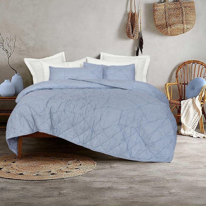 Amsons Pure Cotton Queen Bedspread Set - Ariana Demin - Bunnings Australia