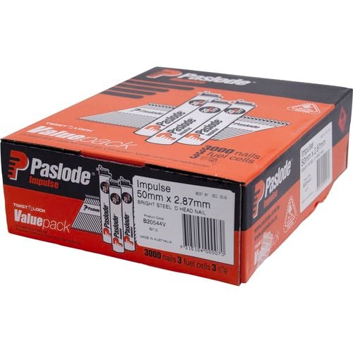 Paslode 50 x 2.87mm Bright D Head Impulse Nails - 3000 Pack - Bunnings ...