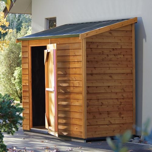 Cedar Shed 2.4 x 1.2m Woodridge Steel Roof - Bunnings New Zealand