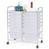 Costway 12-Drawer Storage Trolley Filing Cabinet w/Wheels Clear ...