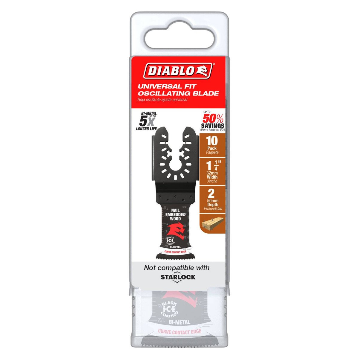 Diablo 30mm Universal Bi-Metal Demo Demon OMT for Nail-Embedded Wood 10 ...