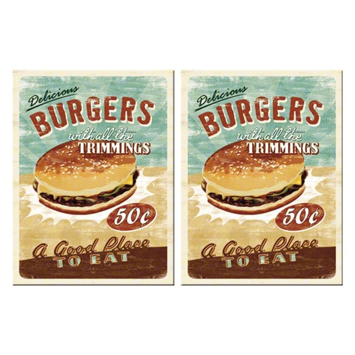 2PK Nostalgic Art Fridge Rectangle Magnet Burgers 6x8cm - Bunnings ...