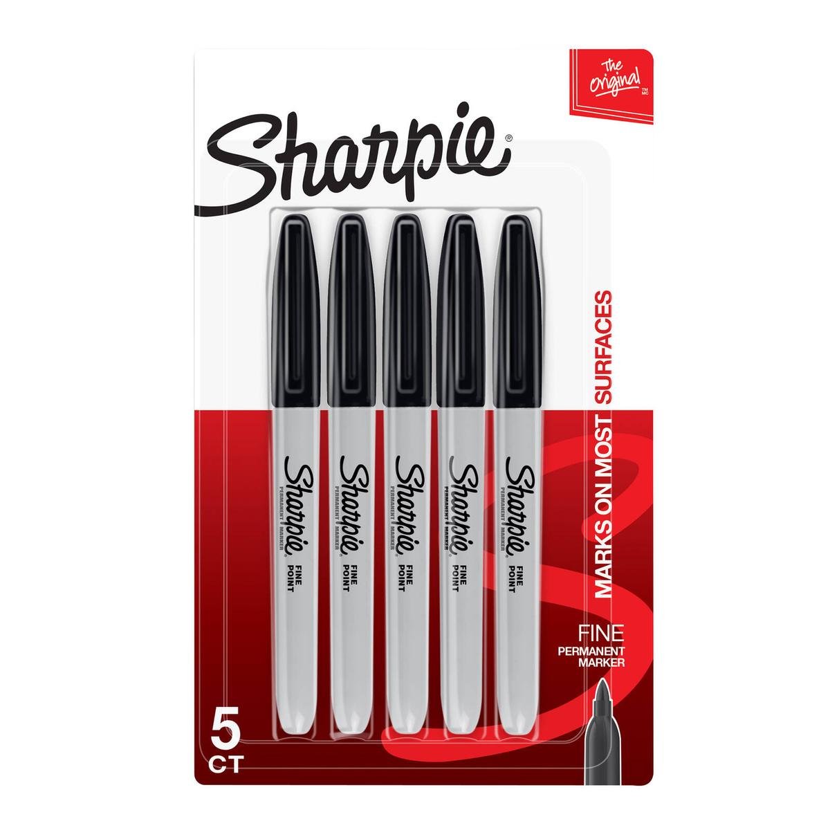 Sharpie Black Fine Marker 5 Pack - Bunnings Australia