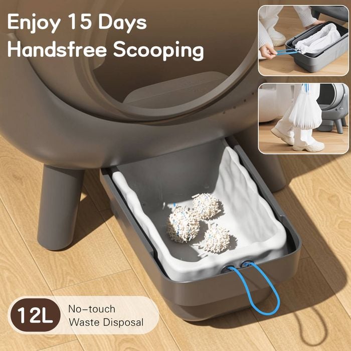 Advwin Self Cleaning Cat Litter Box 50L with Smart APP Control ...