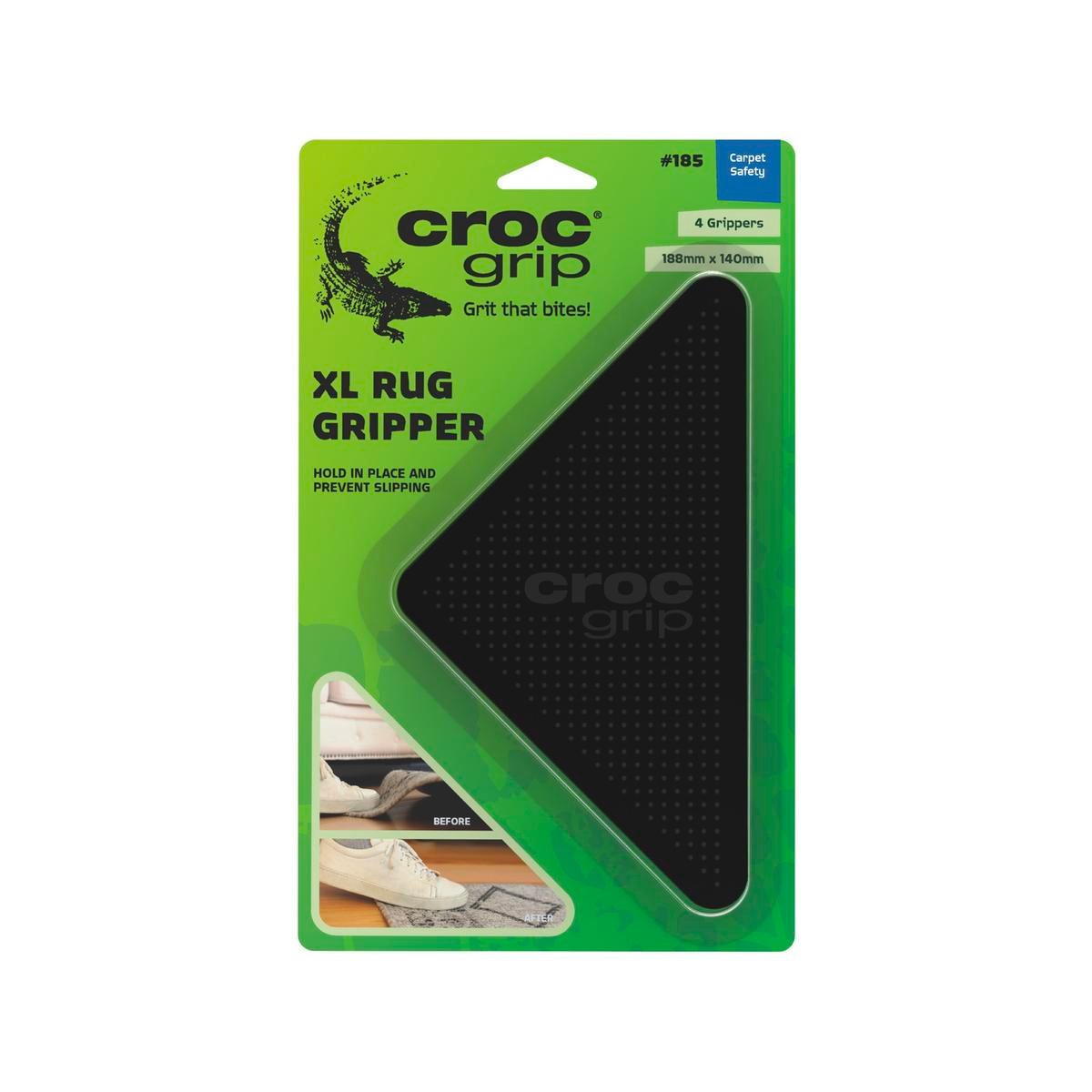 Croc Grip Extra Large Adhesive Rug And Mat Grippers - 4 Pack - Bunnings ...