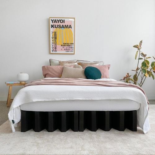 Yona Fold Out Cardboard Bed Base Frame Black King Bunnings Australia