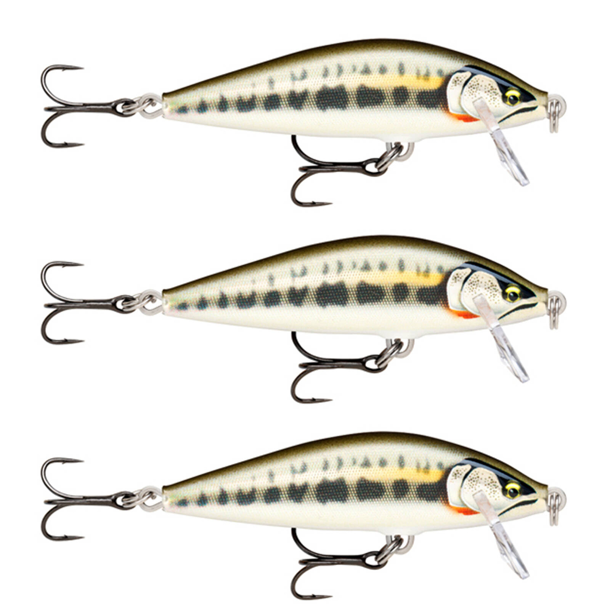3x Rapala 3.5cm Countdown Sinking Hardbody Balsa Fishing Lures - Gilded Minnow - Bunnings Australia