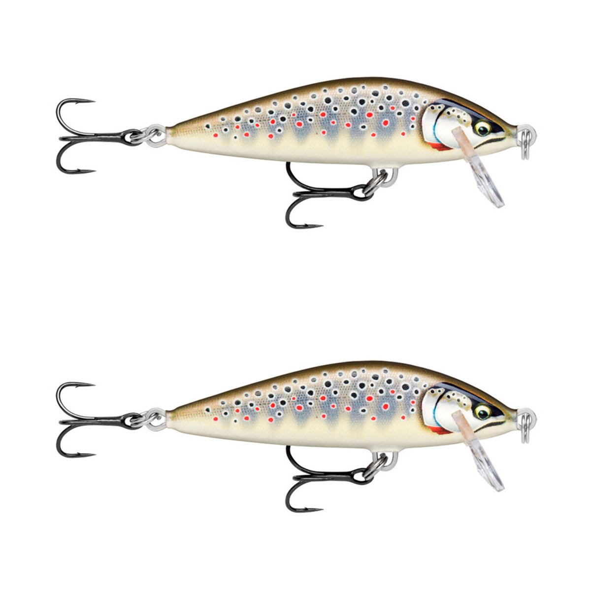 2x Rapala 5.5cm Countdown Sinking Hardbody Balsa Fishing Lures - Gilded Brown - Bunnings Australia