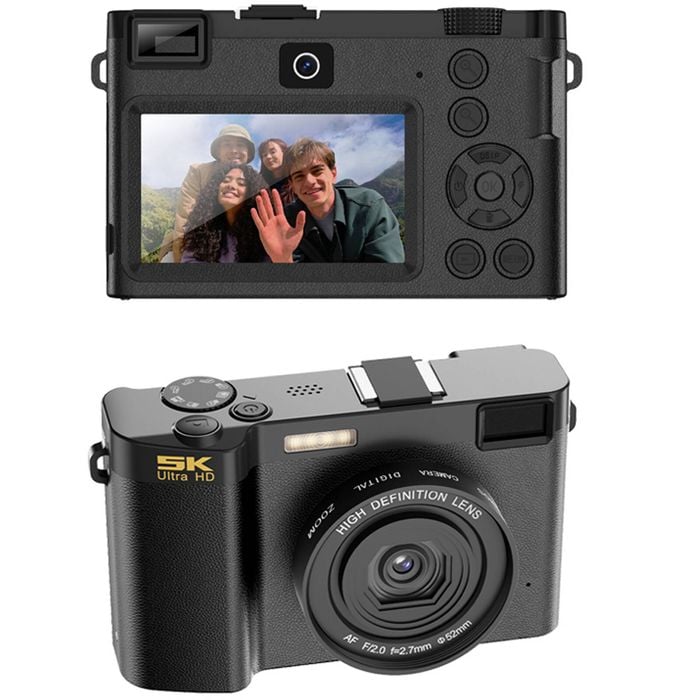 64MP 5K UHD Digital Camera 3" IPS Display WiFI 18x Zoom - Black ...