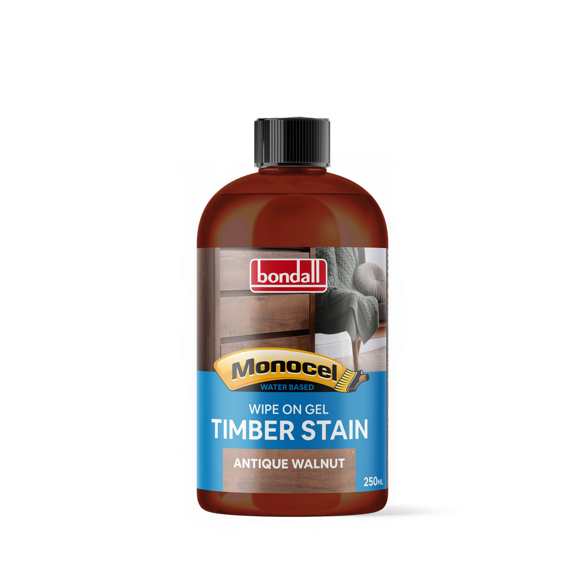 Bondall 250ml Antique Walnut Monocel Wipe-on Gel Stain - Bunnings Australia