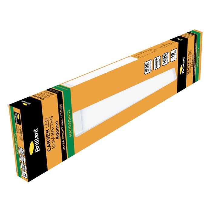 Brilliant 45W 60cm Carver Wide Body LED Batten Light - Bunnings Australia