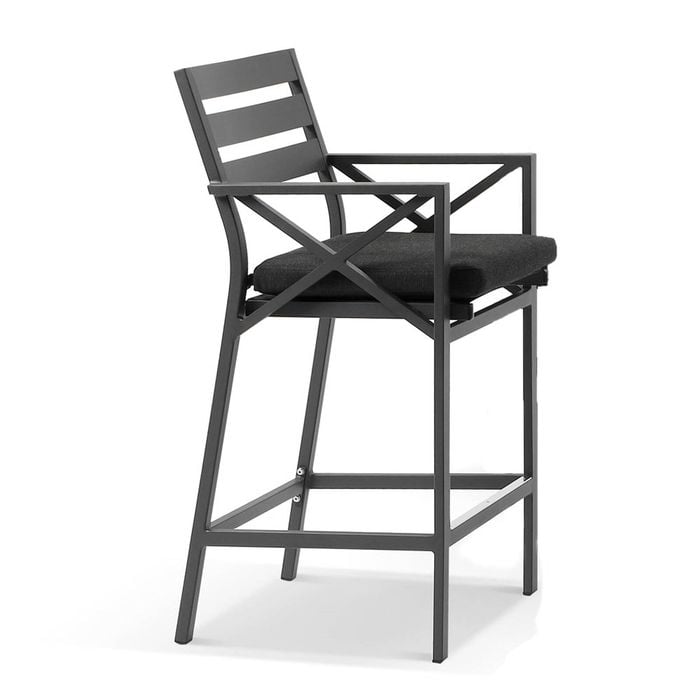 Kansas Outdoor Aluminium Bar Stool in Charcoal Charcoal - Denim Grey ...