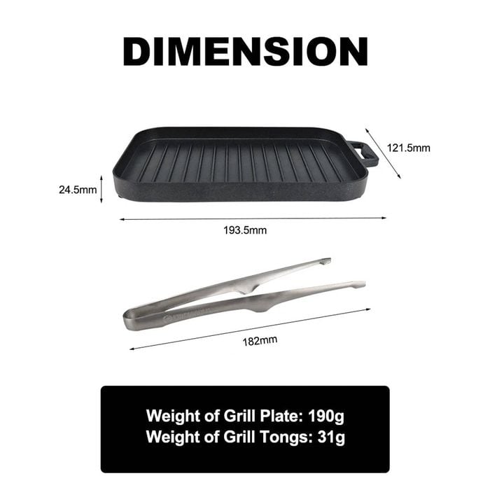 NNEOBA Mini Grill Plate Set Non-Stick Aluminum Alloy Griddle with Tong ...